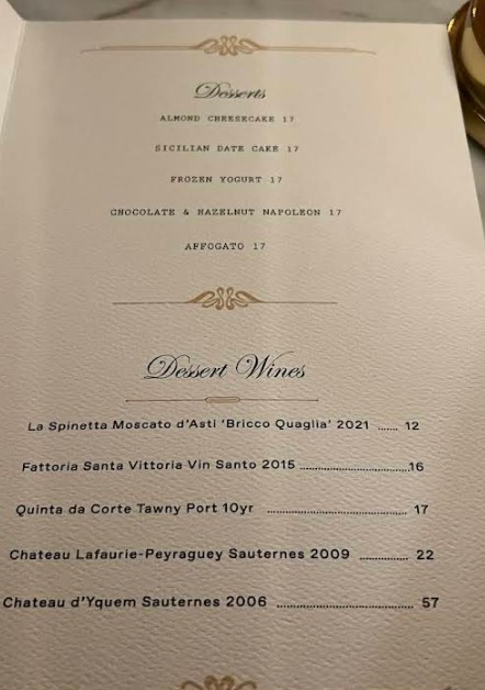 Torrisi Restaurant Menu – Elegant Italian Fine Dining in New York, NY